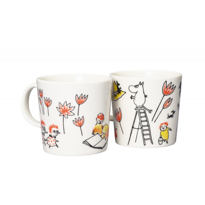 Moomin Red Cross Set of 2 Mugs ABC Moomintroll and Snufkin 2022