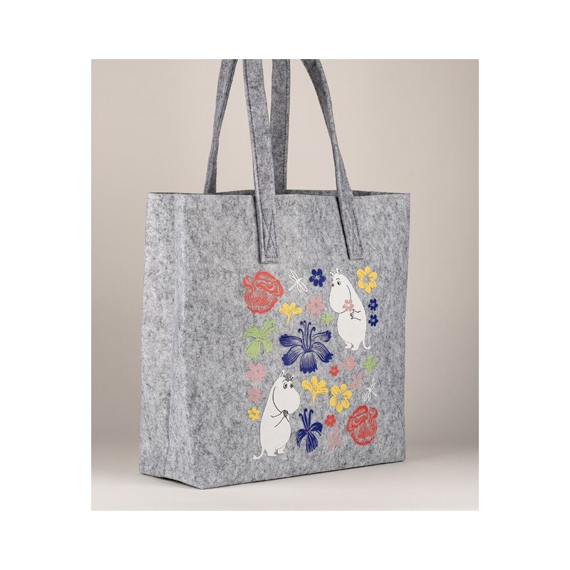Moomin Felt Tote Bag Flowers r-pet 40 x 40 cm