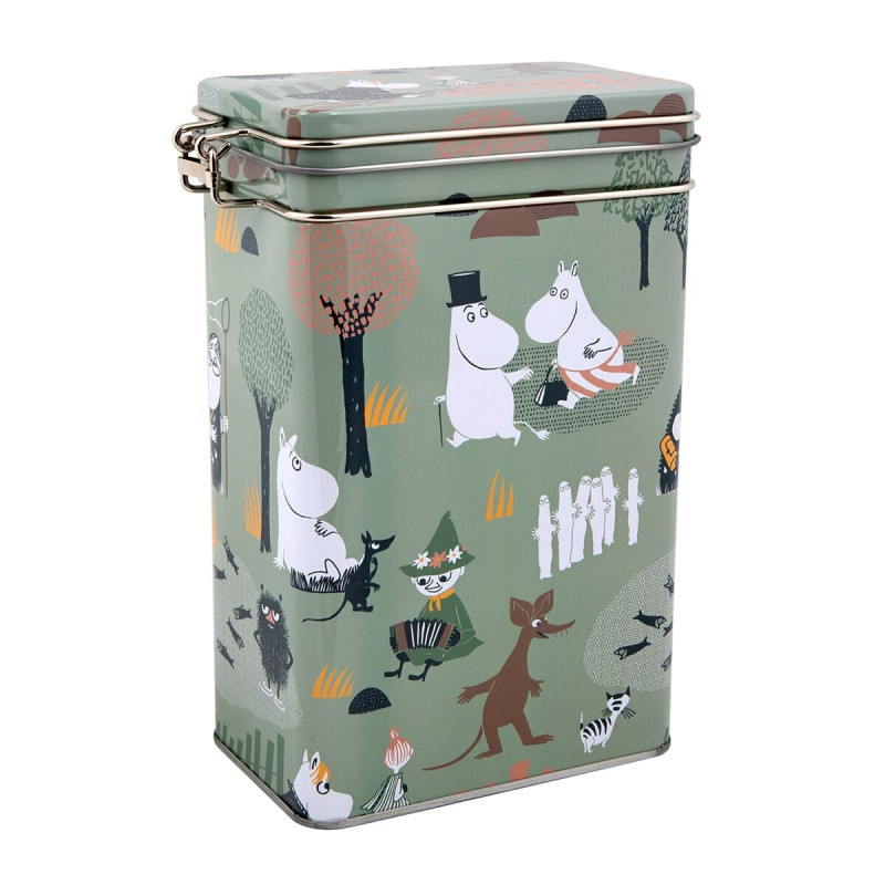 Moomin Coffee Tea Tin Box Forest Walk Green