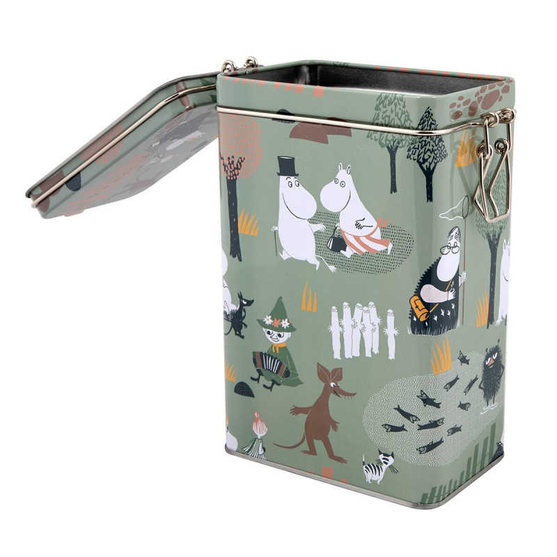 Moomin Coffee Tea Tin Box Forest Walk Green