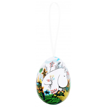 Moomin on the Meadow Decorative Tin Egg Moomintroll 7 x 5 cm