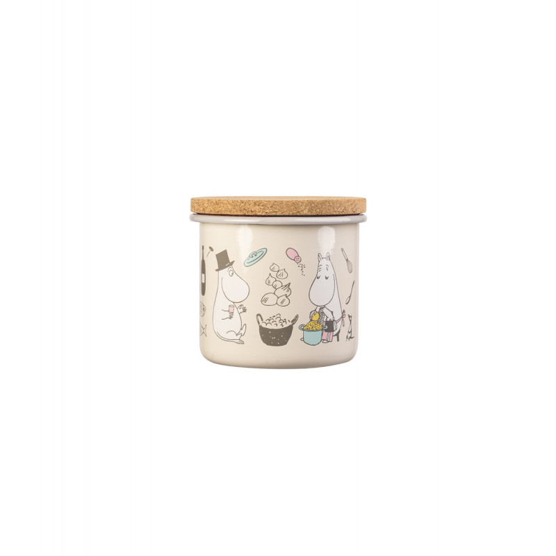 Moomin Bon Appetit Enamel Storage Jar With Cork Lid 1.3 L Muurla