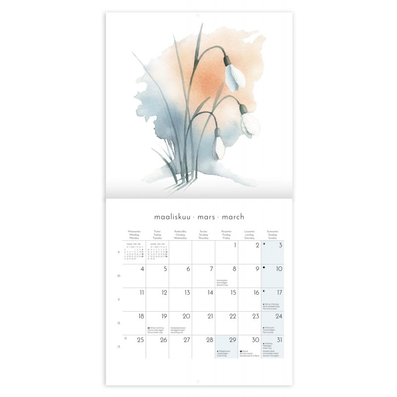 Henna Adel 2024 Mini Wall Calendar Putinki 20 x 20 cm